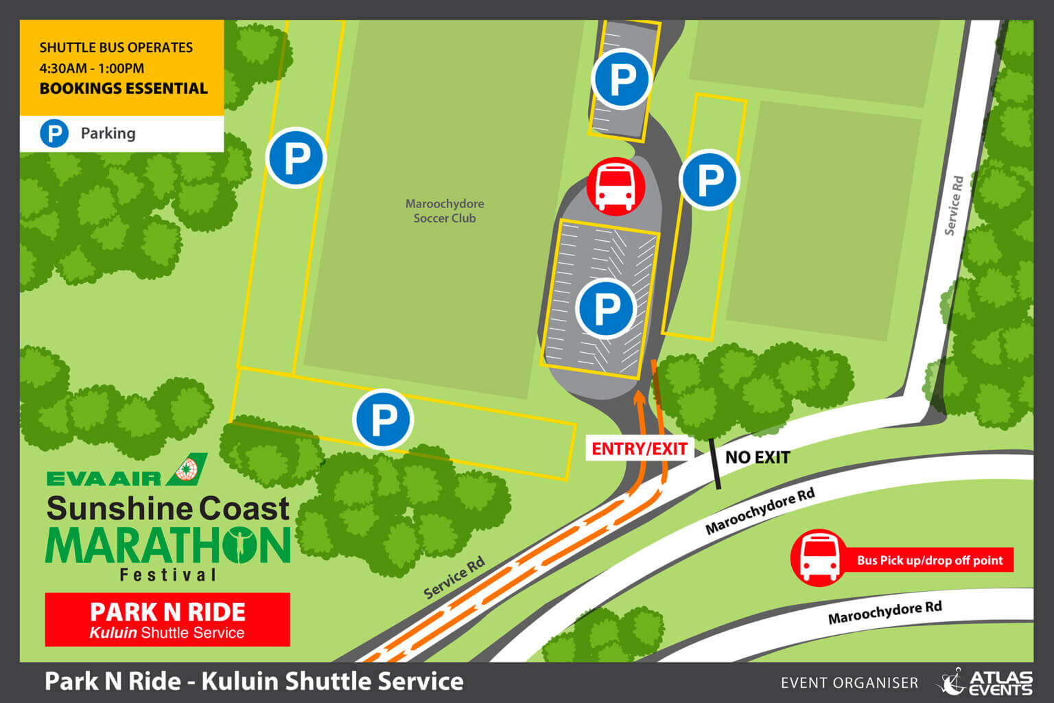 Park N Ride Shuttle Bus - EVA Air Sunshine Coast Marathon