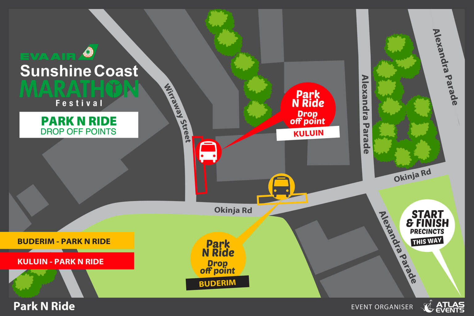 Park N Ride Shuttle Bus - EVA Air Sunshine Coast Marathon